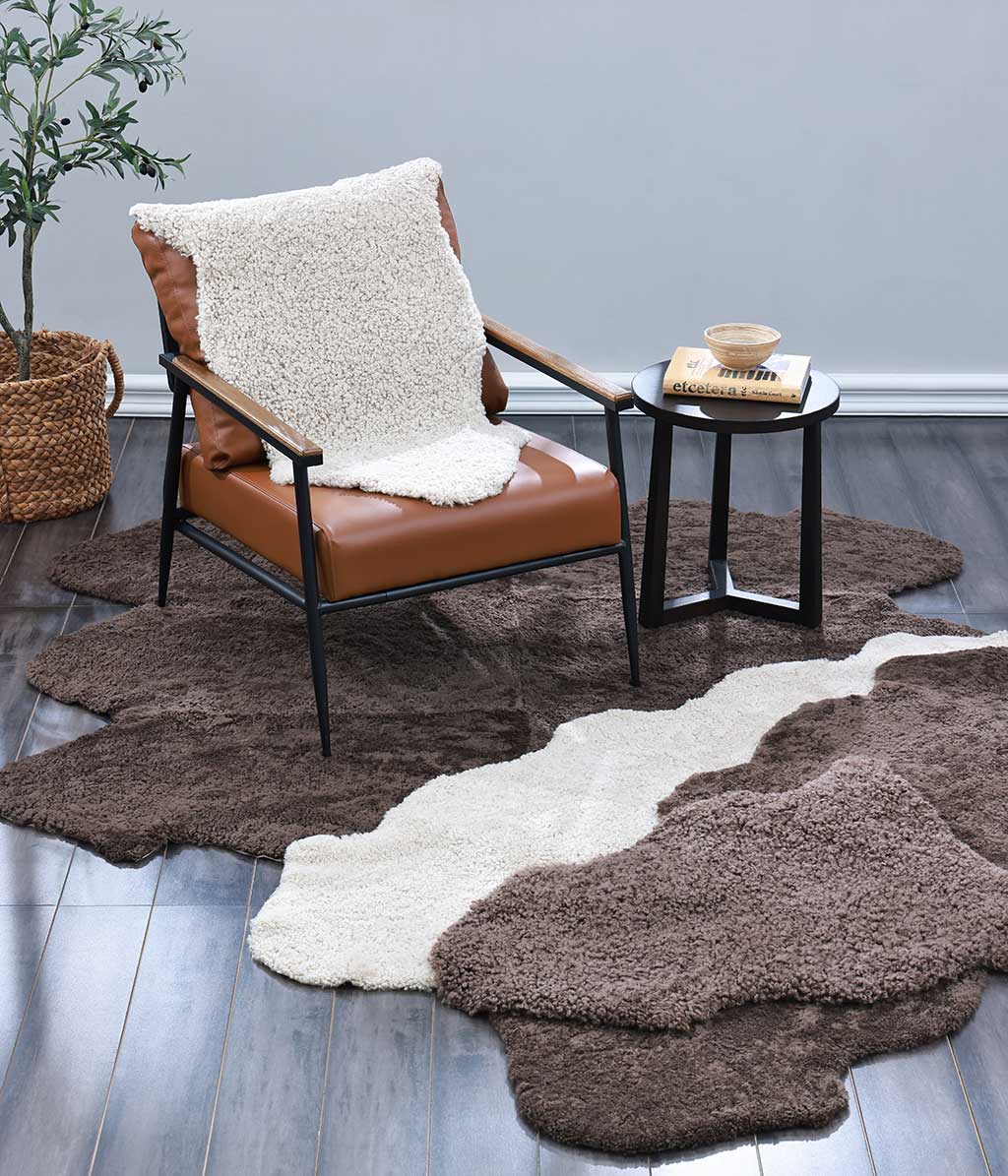 NZ Short Wool Sheepskin Rug Mushroom | M.M Linen